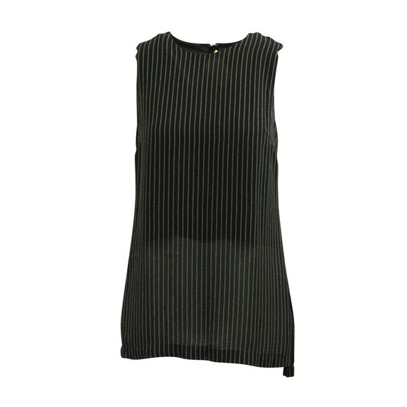 Theory | Tops | Theory Pinstripe Sleeveless Tunic Top In Black Viscose ...